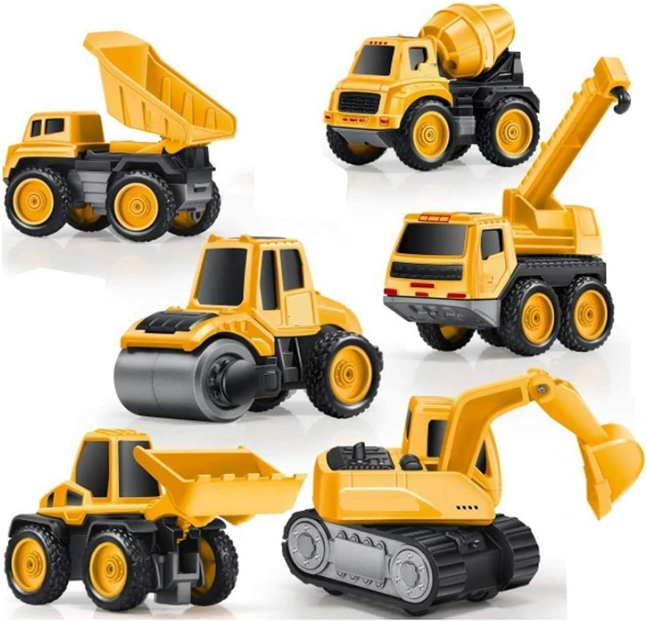 The Ng Art Construction Vehicles Set, 6 Pack Diy Take Apart Toys ...