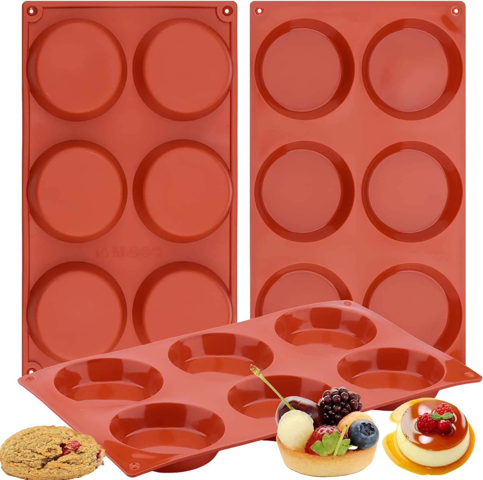 Amazon.com: Webake Silicone Molds for 3 Inch and 4 Inch Round Disc Pan ...