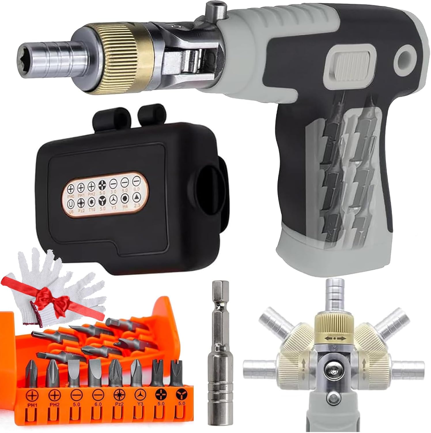 16-in-1 Multi Screwdriver Set, Multi Angles Electric Screwdriver Gun ...