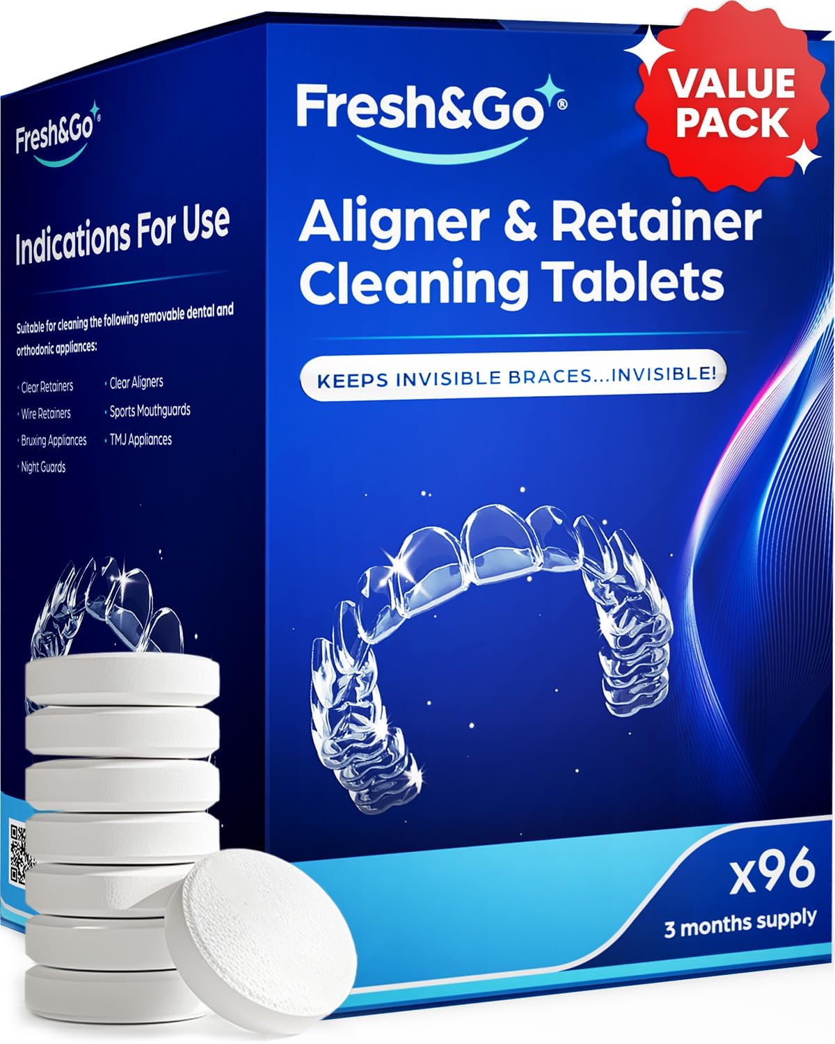 Fresh & Go® Retainer Cleaning Tablets | Fresh, Mint, Clean, Brite ...