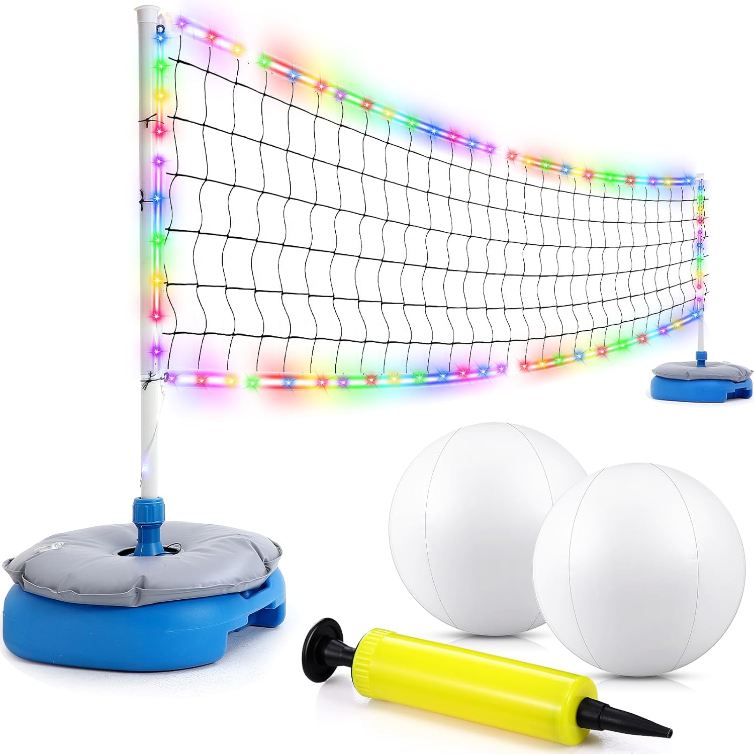 Amazon.com: Rotatingpals LED Pool Volleyball Net Set Light Up In Ground ...