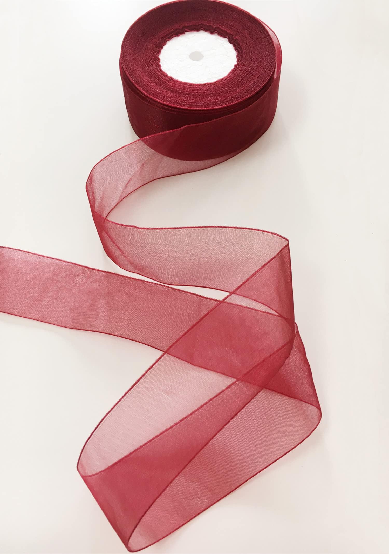 Amazon.com: Autupy Wine Red Organza Sheer Ribbon 1-1/2 x 50 Yards ...