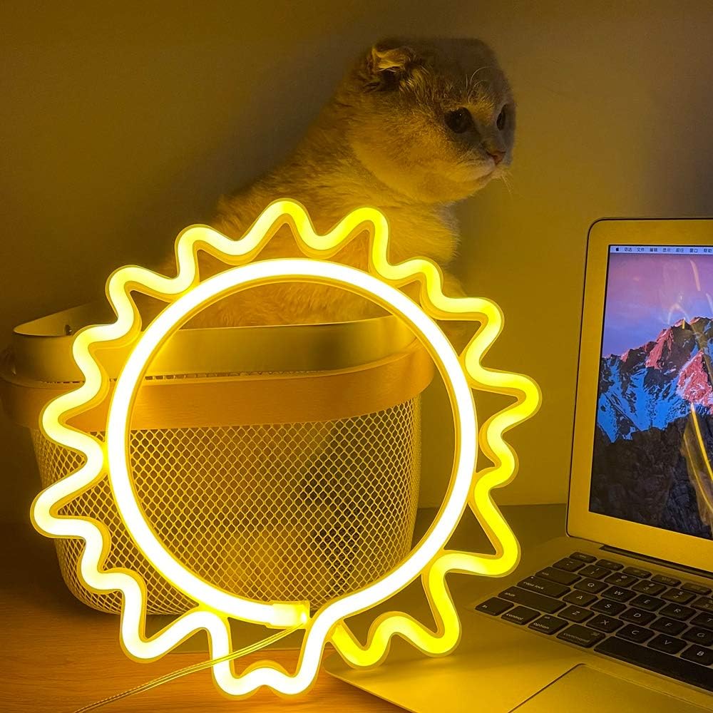 Sun Neon Signs LED Night Light Neon Universe USB Charging/Battery ...