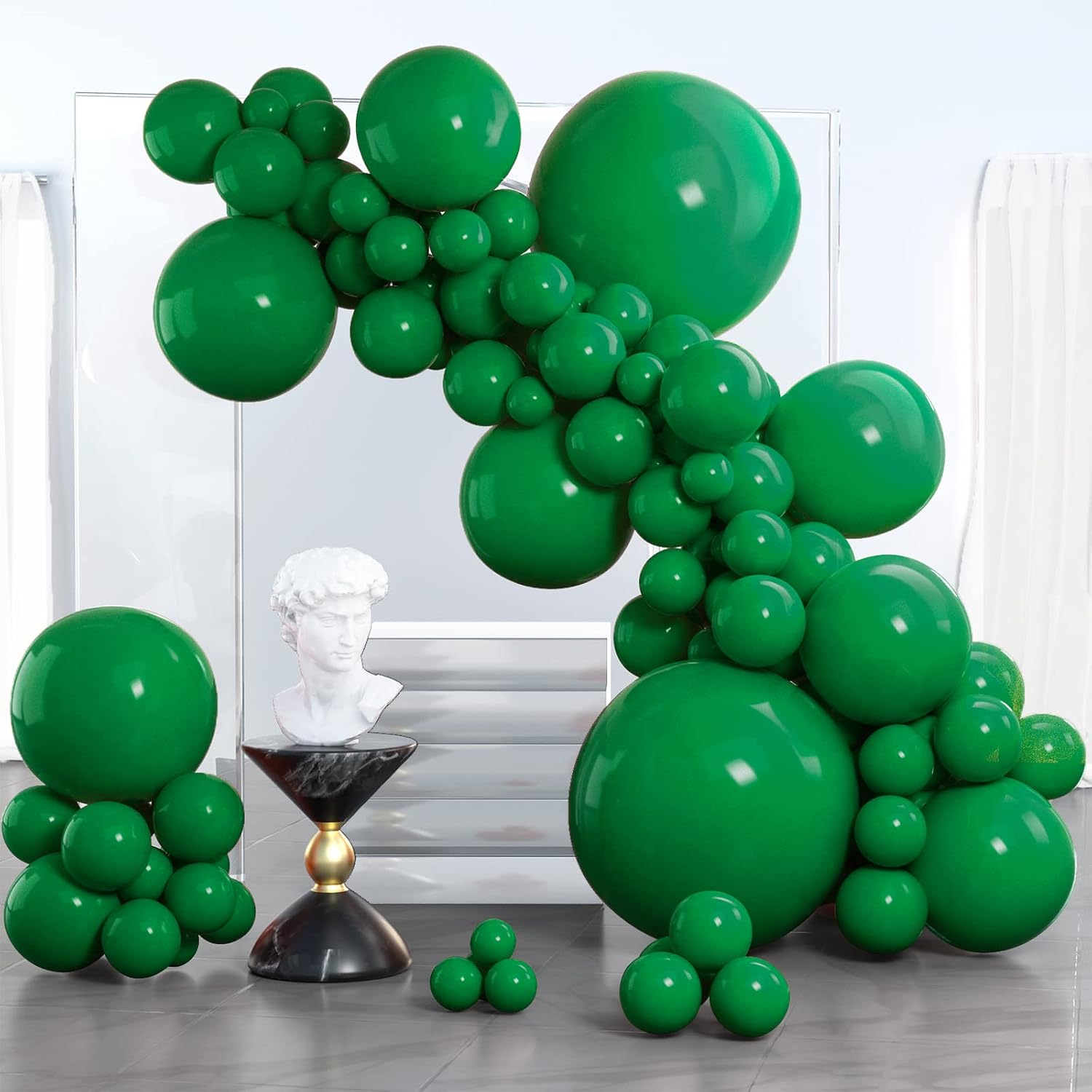 Globos de color verde oscuro 100 unidades y globos de estrella verde 6 ...