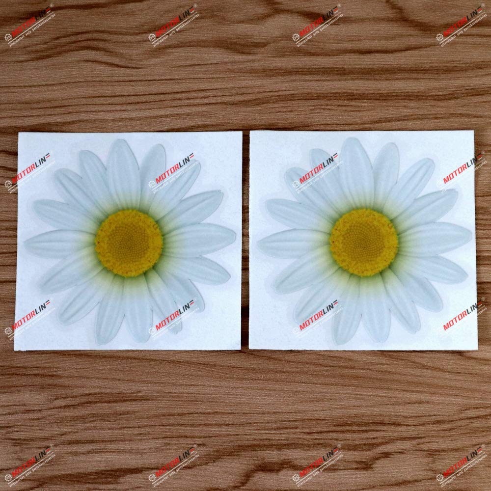 Amazon.com - 2X Glossy 4'' Daisy Flower Decal Sticker Vinyl Car Laptop ...