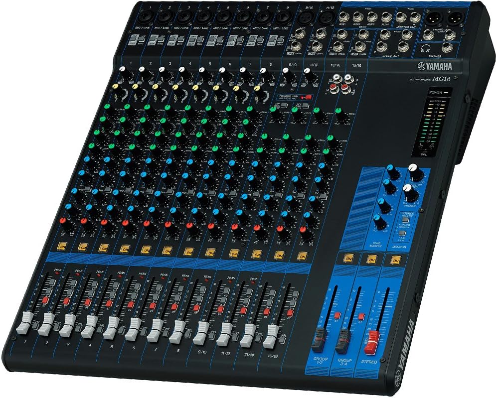 Yamaha MG16 Analog Mixing Console,16-channel Analog Mixer with 10 ...