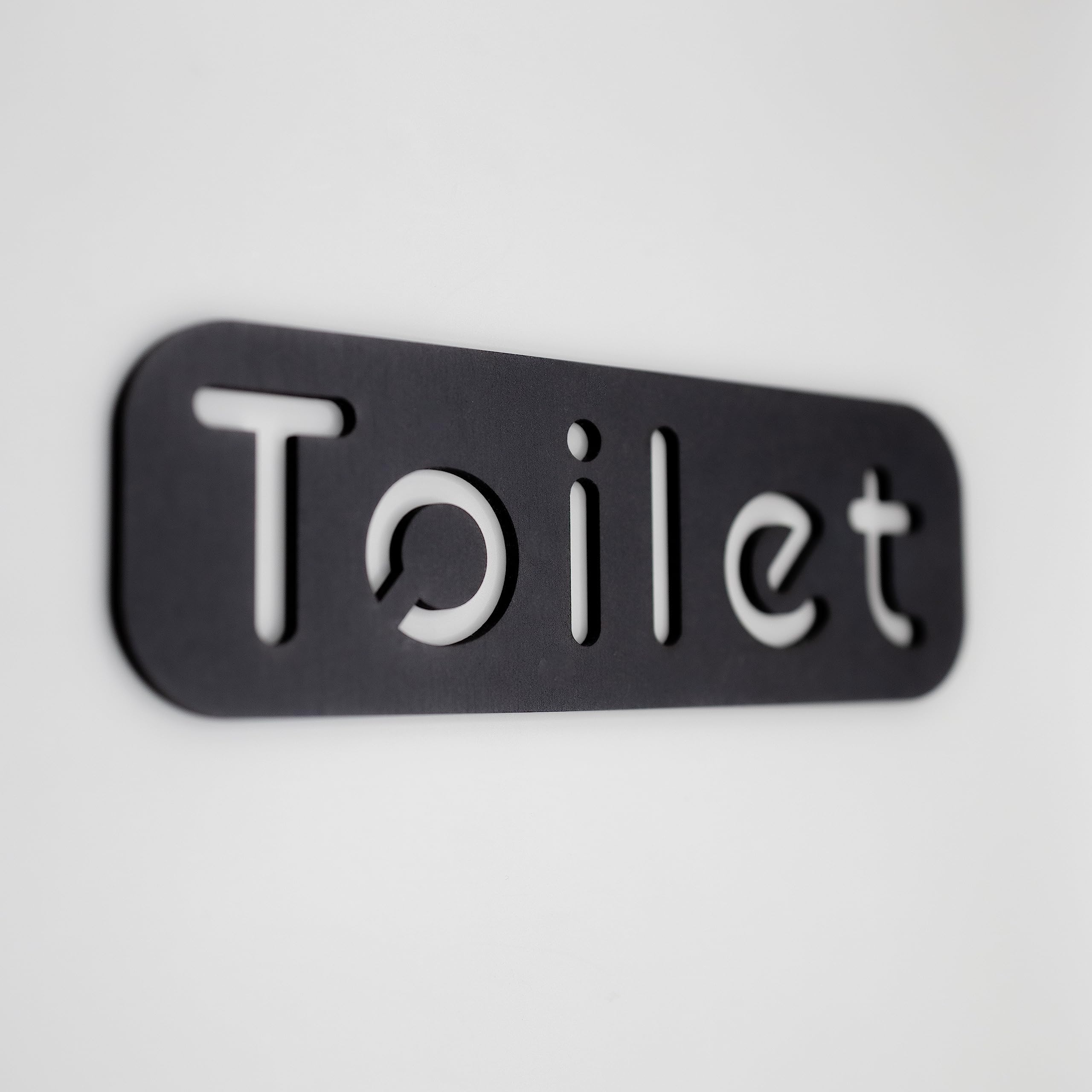 NOIR.DESIGN® Black Toilet Sign – Self-Adhesive Unisex Restroom Door ...