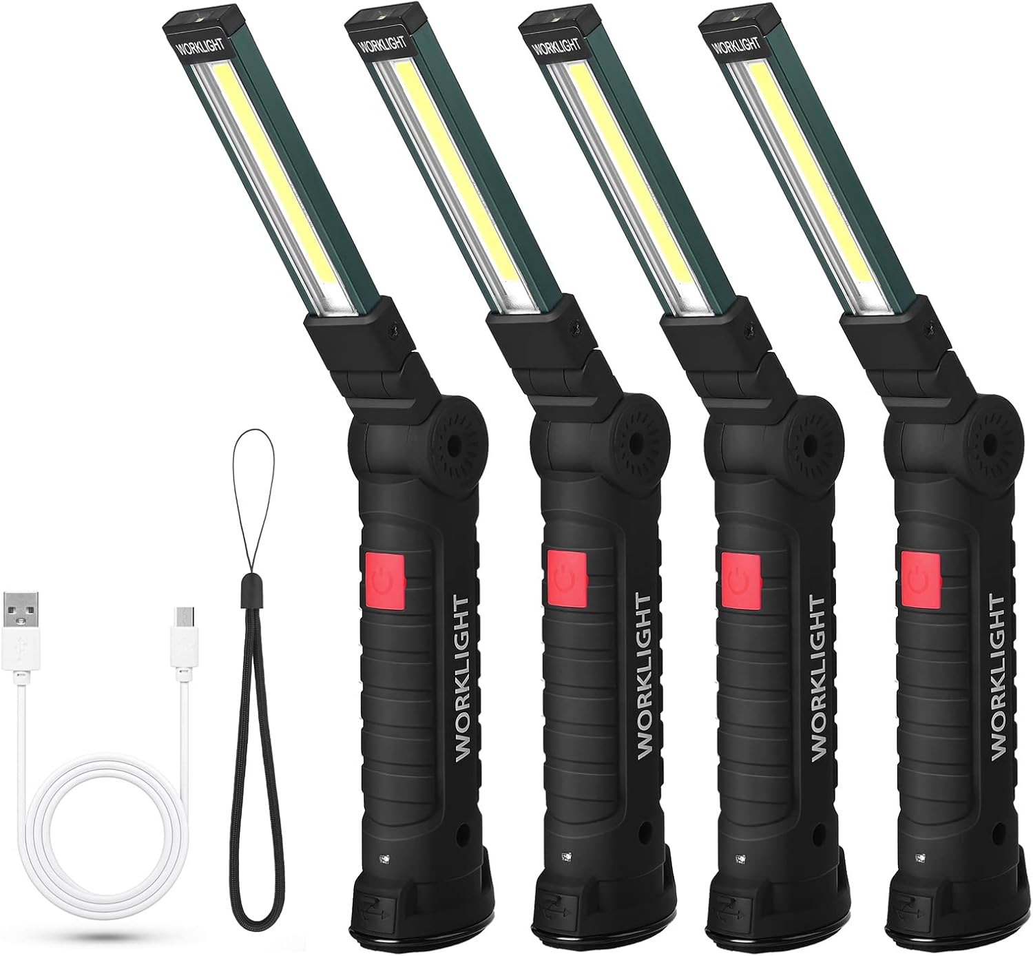 Suranew LED Worklight Flashlight, COB Rechargeable Work Lights with ...