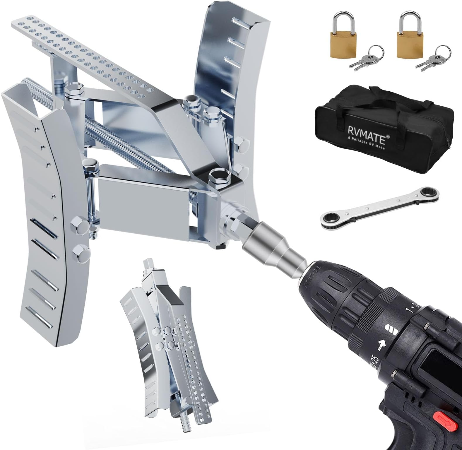 Amazon.com: RVMATE RV Wheel Chock Stabilizer with Rotatable Sides for ...