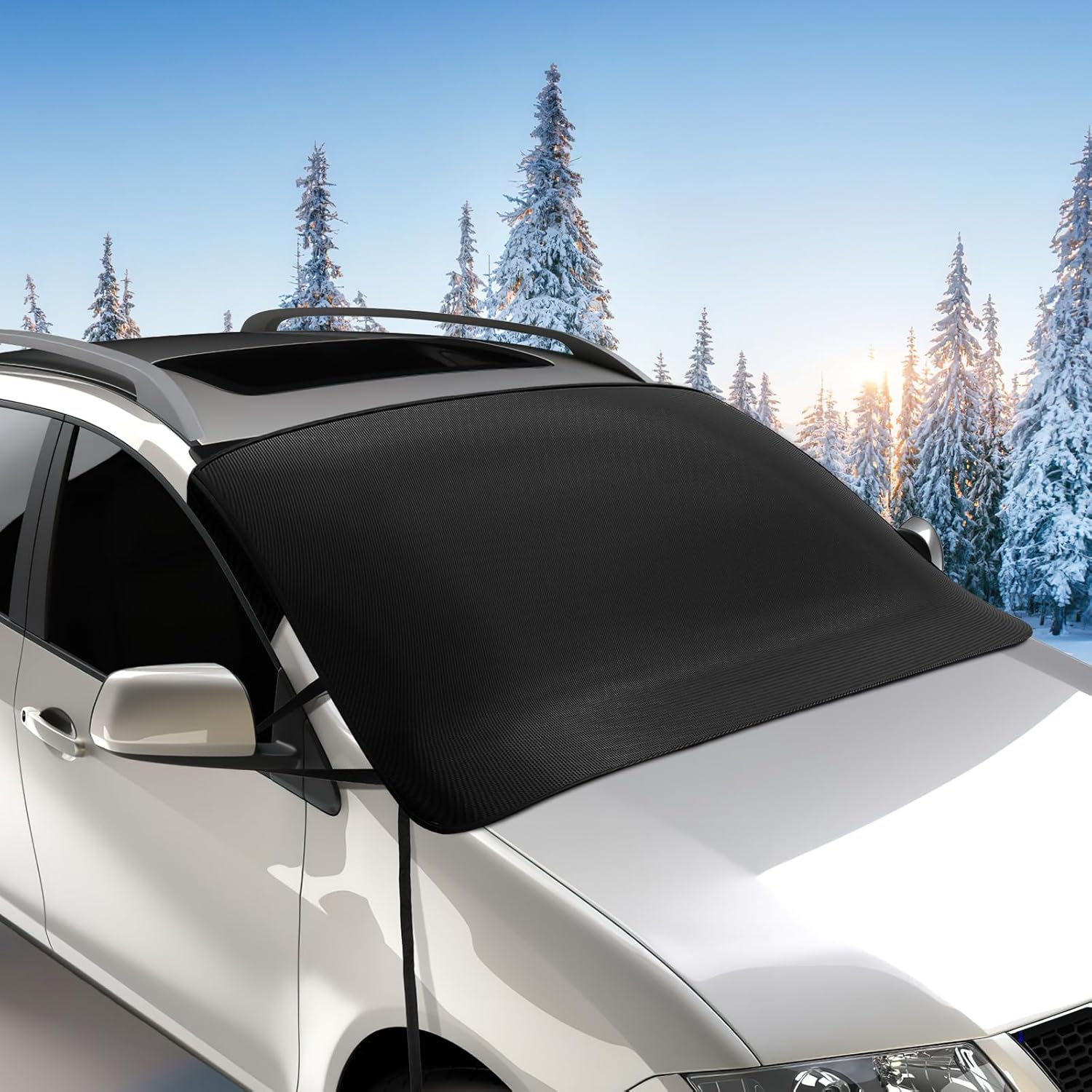 Car Windscreen Cover for Winter, Thicken Frost Car Windshield Cover ...