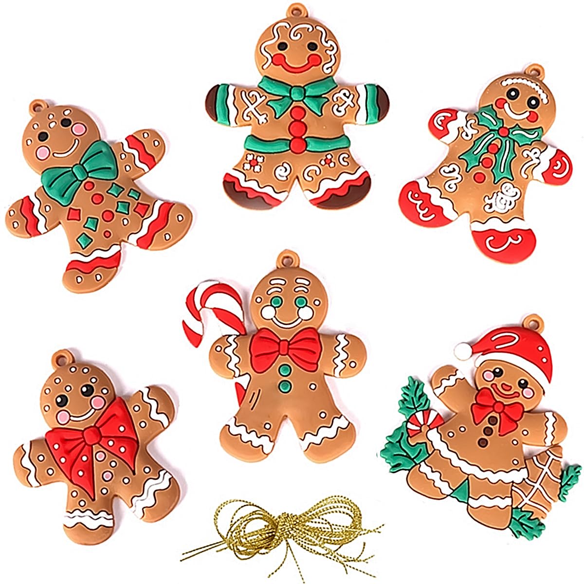 Amazon.com: 6 Pcs Gingerbread Man Christmas Ornaments for Christmas ...