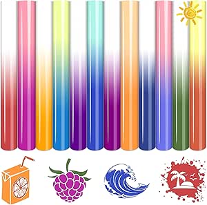 Tintnut Color Changing HTV Vinyl - 12 Sheets 12inch x 10inch UV Color ...