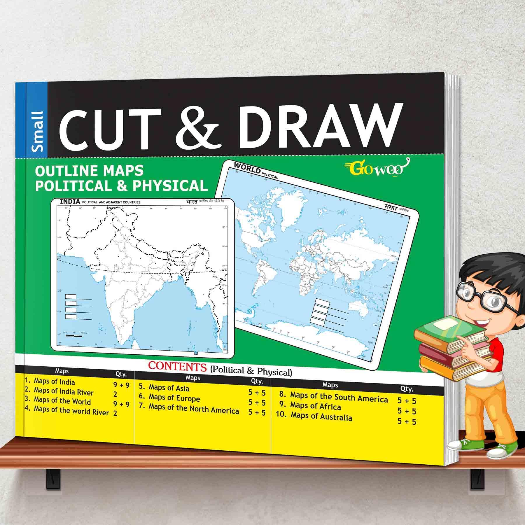 Buy SMALL CUT & DRAW OUTLINE MAPS POLITICAL & PHYSICAL| Promoting Map ...