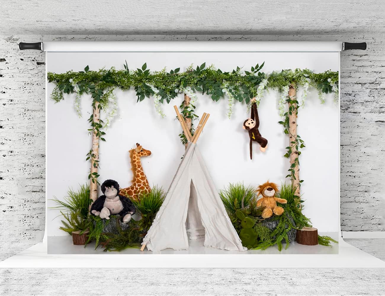 Amazon.com : Kate 7x5ft Wild One Backdrop Jungle Animal Backdrop Monkey ...