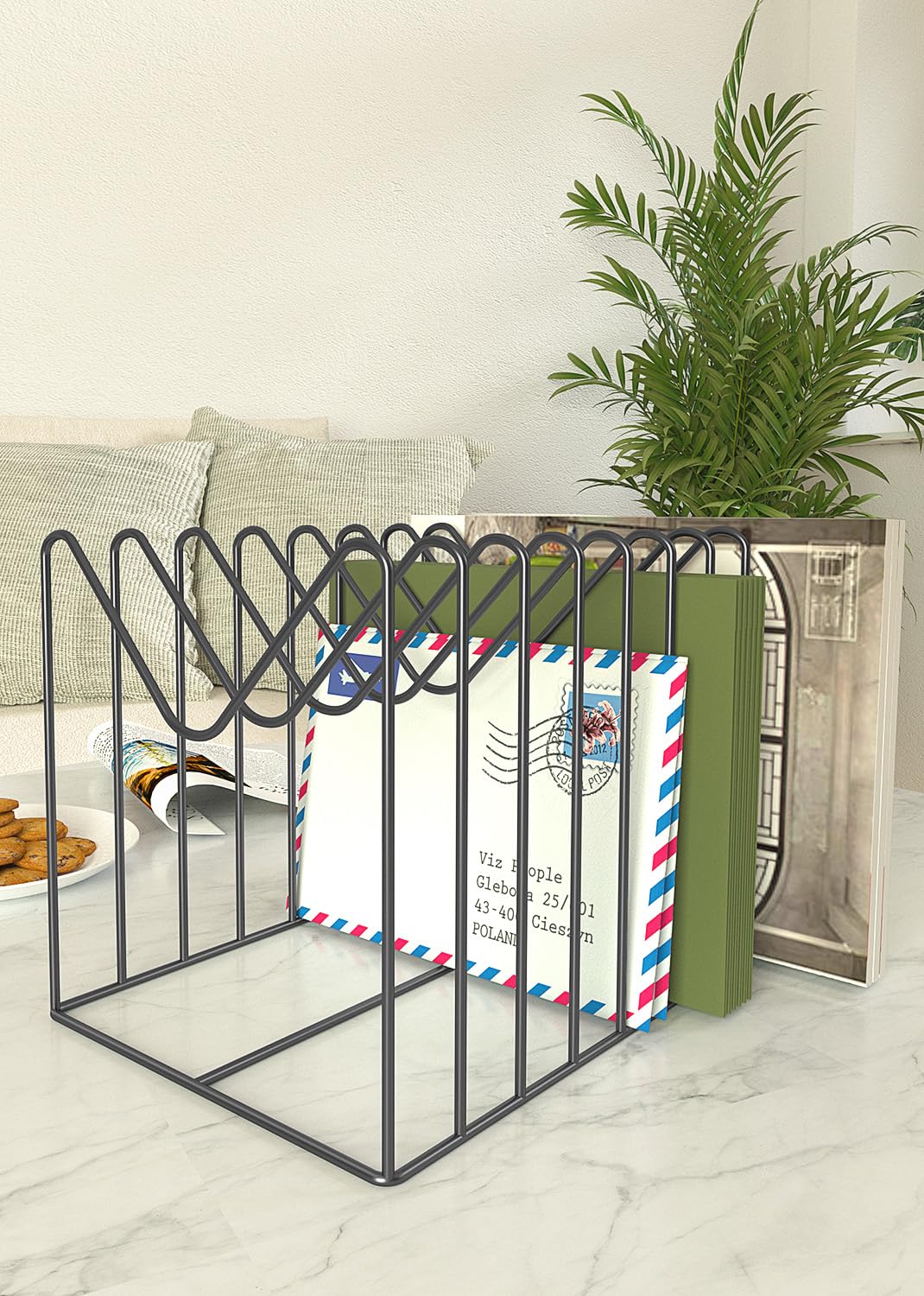 Metal File Folder Organizer Magazine File Holder,6.3In Desktop Book ...