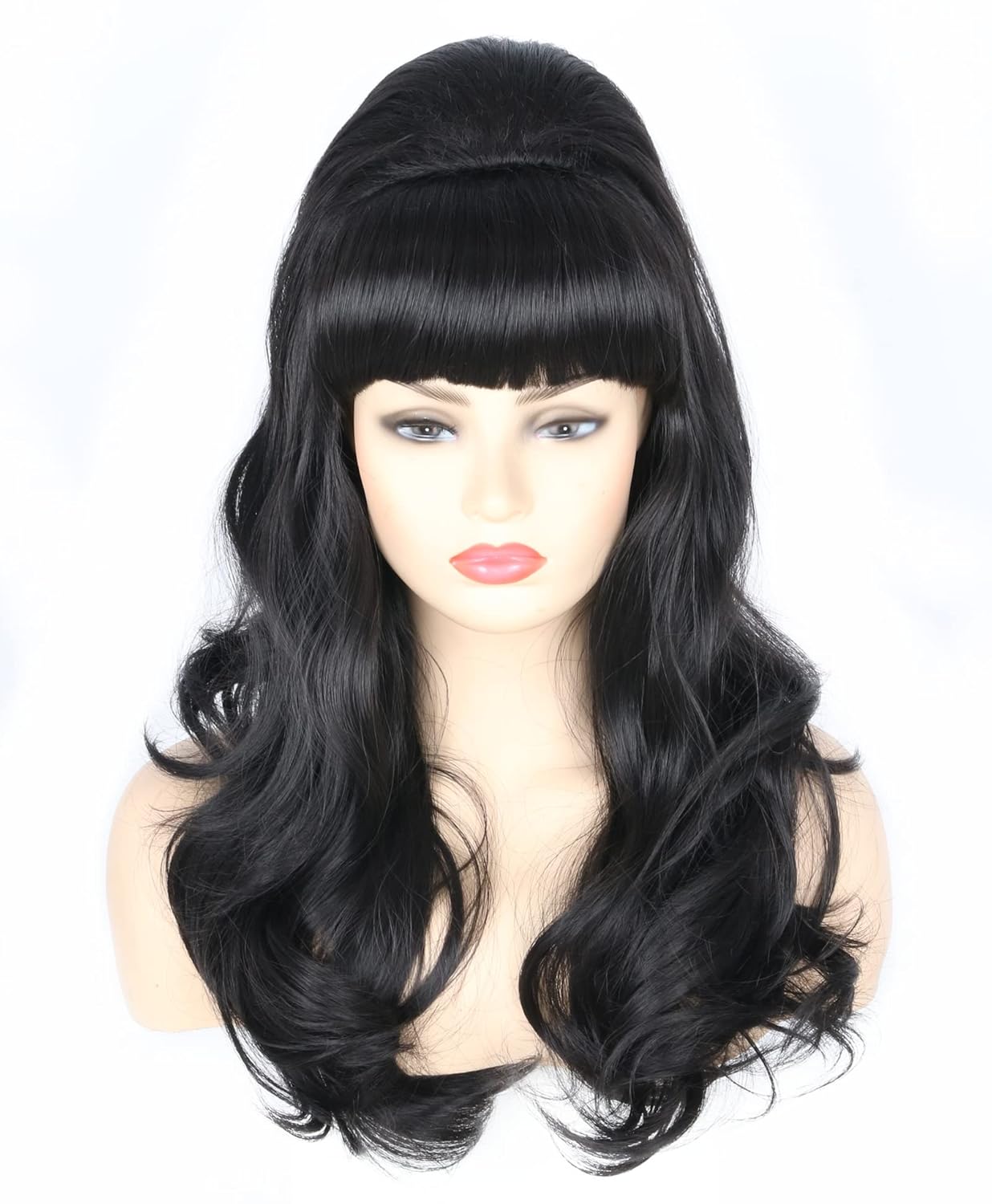 Amazon.com: Topcosplay Women Wigs Black Beehive Wigs Bouffant Wig Long ...