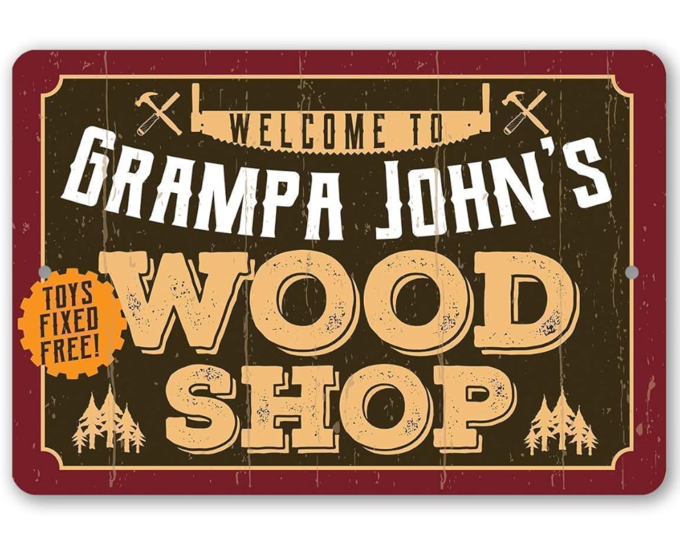 Amazon.com: Personalized Wood Shop Design - Custom Name Work Shop Sign ...