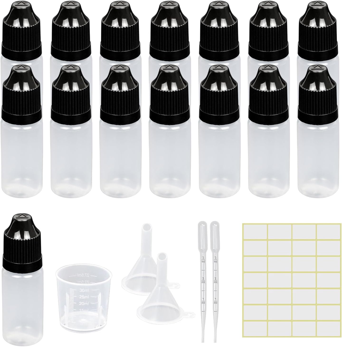 Amazon.com: Eau 15ml LDPE Plastic Thin Tip Dropper Bottles, Small Empty ...