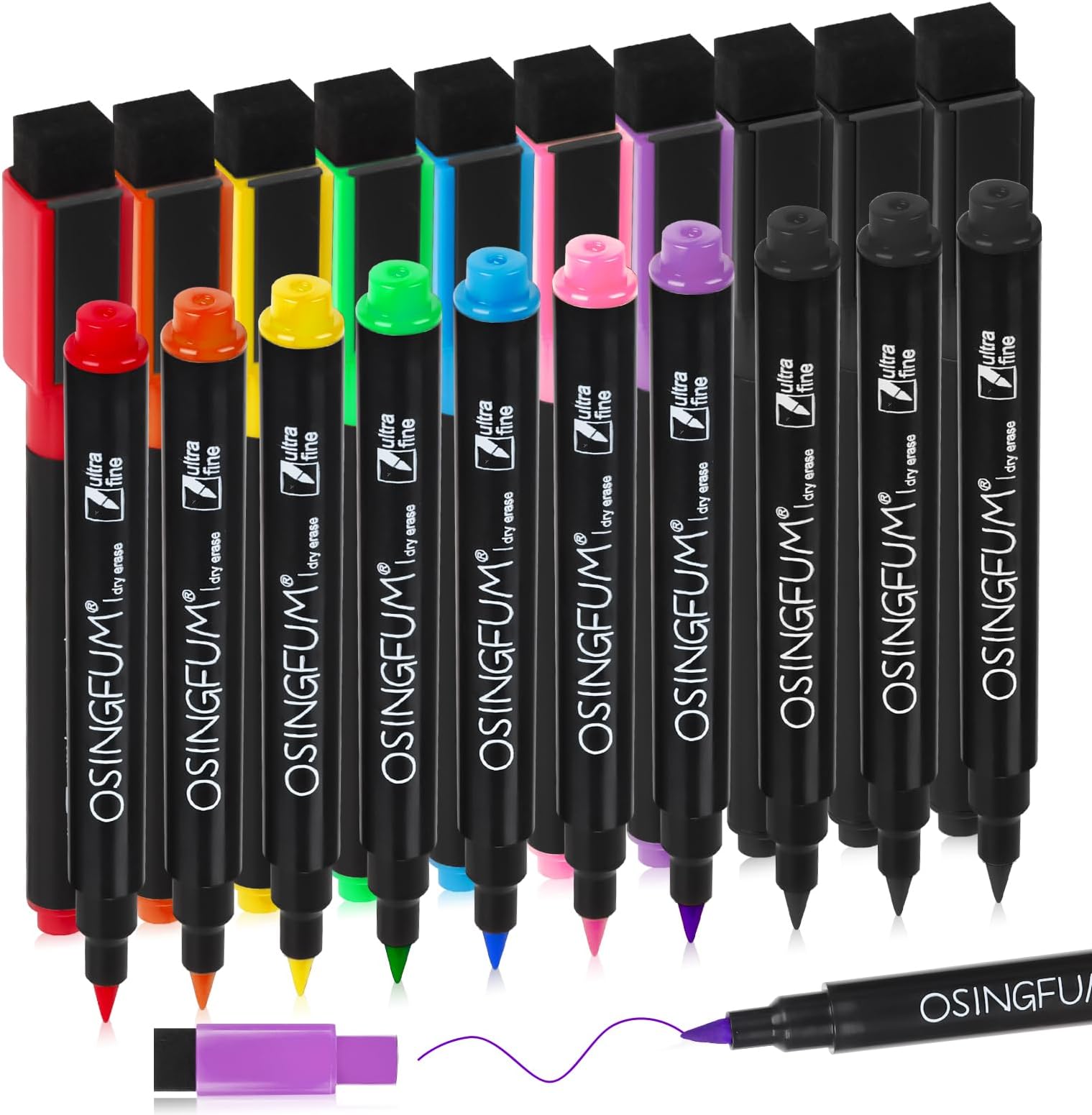 Amazon.com : Magnetic Dry Erase Markers Fine: 12 Colors Erasable ...