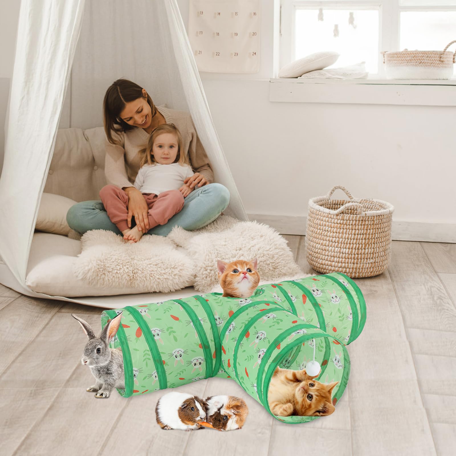 Snapklik.com : Bunny Tunnels & Tubes Collapsible 3 Way Bunny Hideout ...