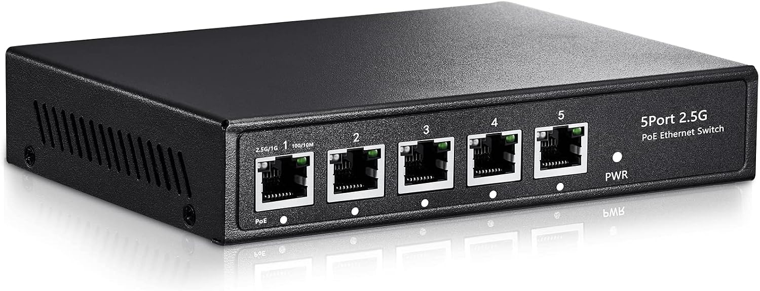 Cqenpr 5 Port 2.5G PoE Switch: Amazon.co.uk: Computers & Accessories