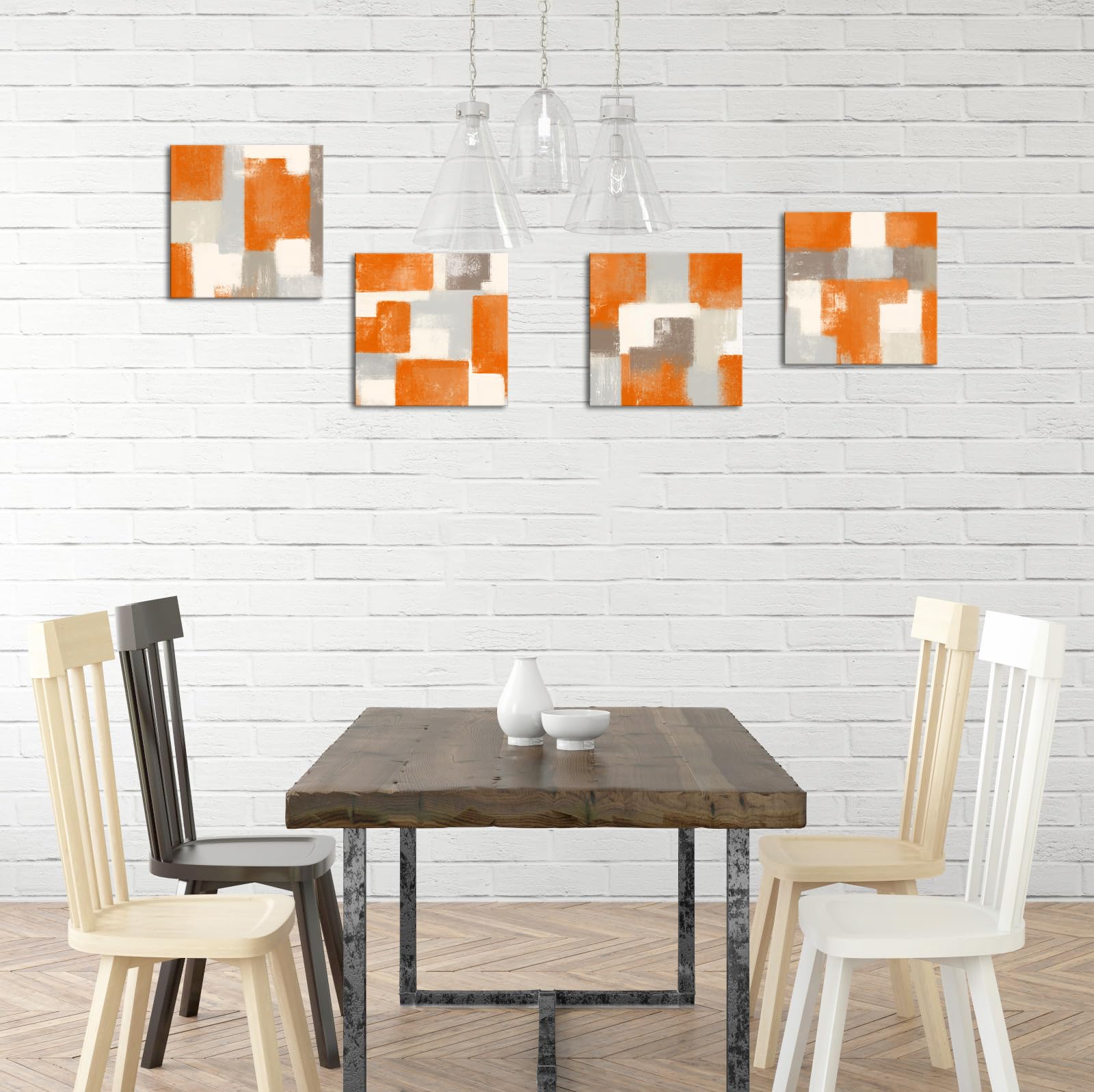 Paredes Do Quarto Laranja E Cinza