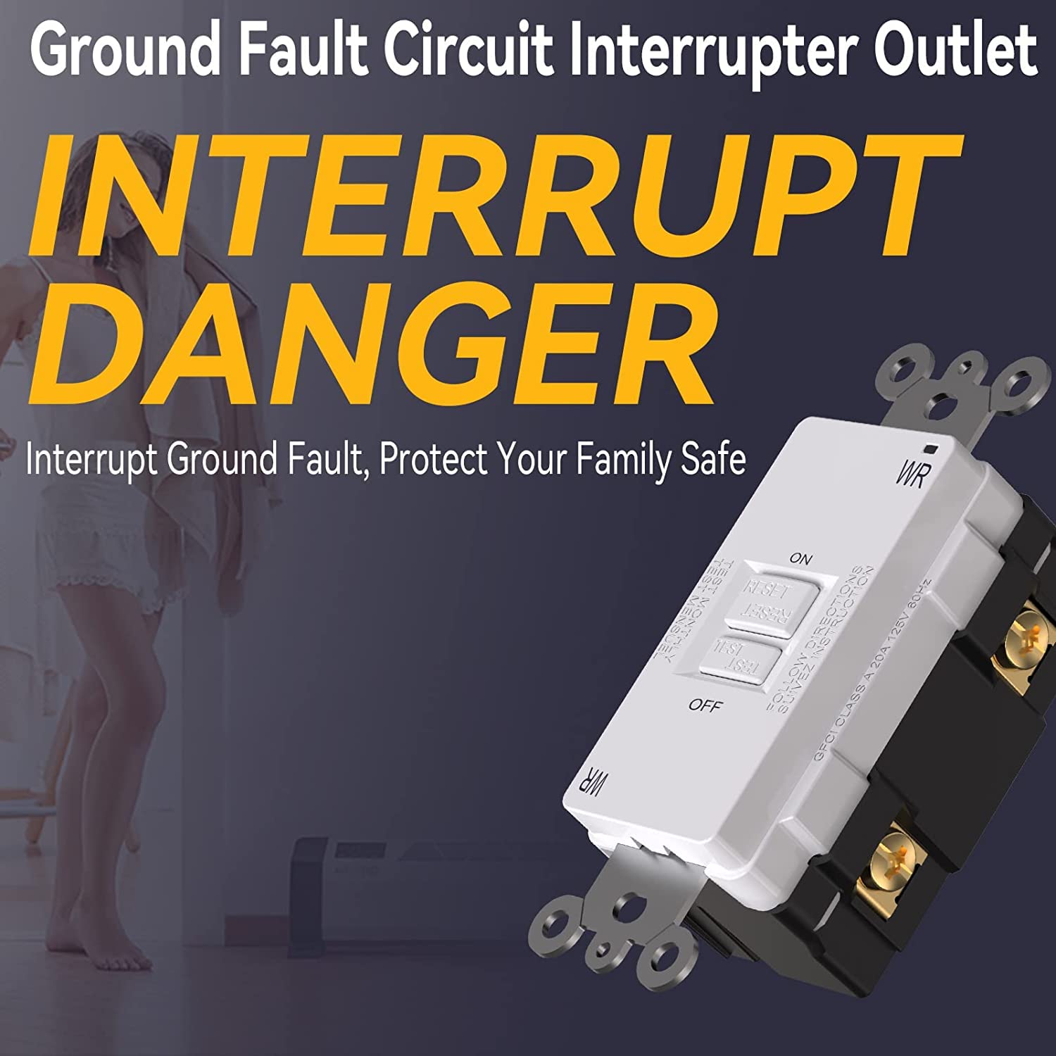 Snapklik.com : AIDA 20 Amp 120V Blank Face GFCI Weather Resistant Self ...