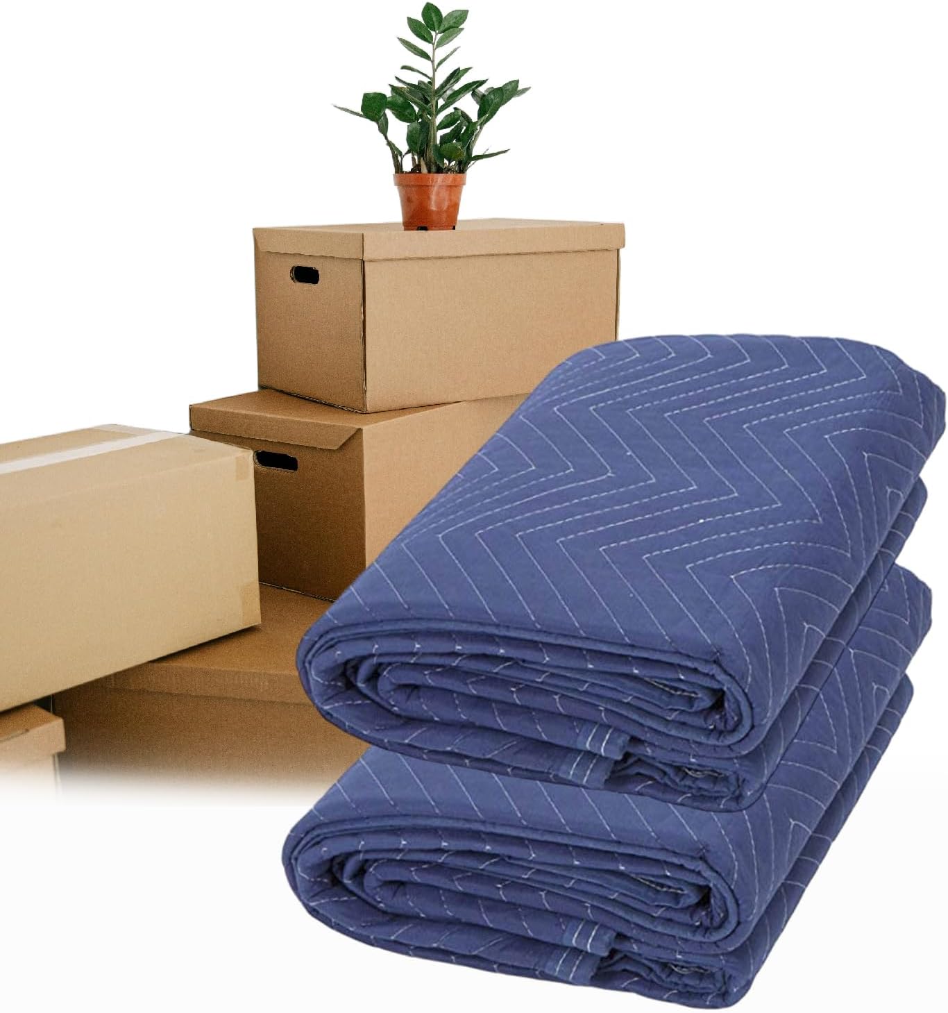 2 Pack Moving Blankets 40"x 72" Heavy Duty Packing Blankets for Moving ...