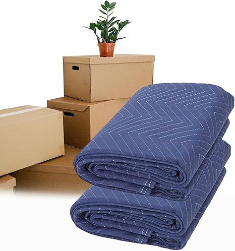 2 Pack Moving Blankets 40"x 72" Heavy Duty Packing Blankets for Moving ...