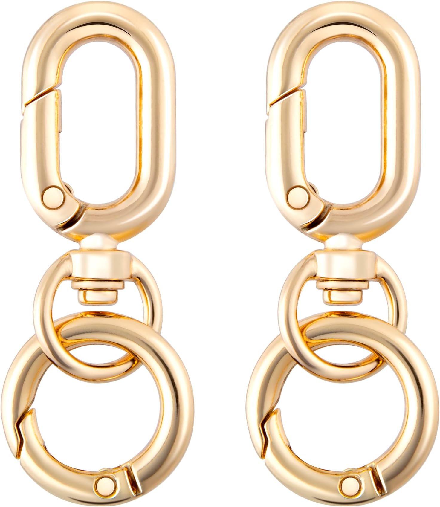 Amazon.com: 6Set Gold Key Ring Keychain Clip Swivel Clasps Snap-On Key ...