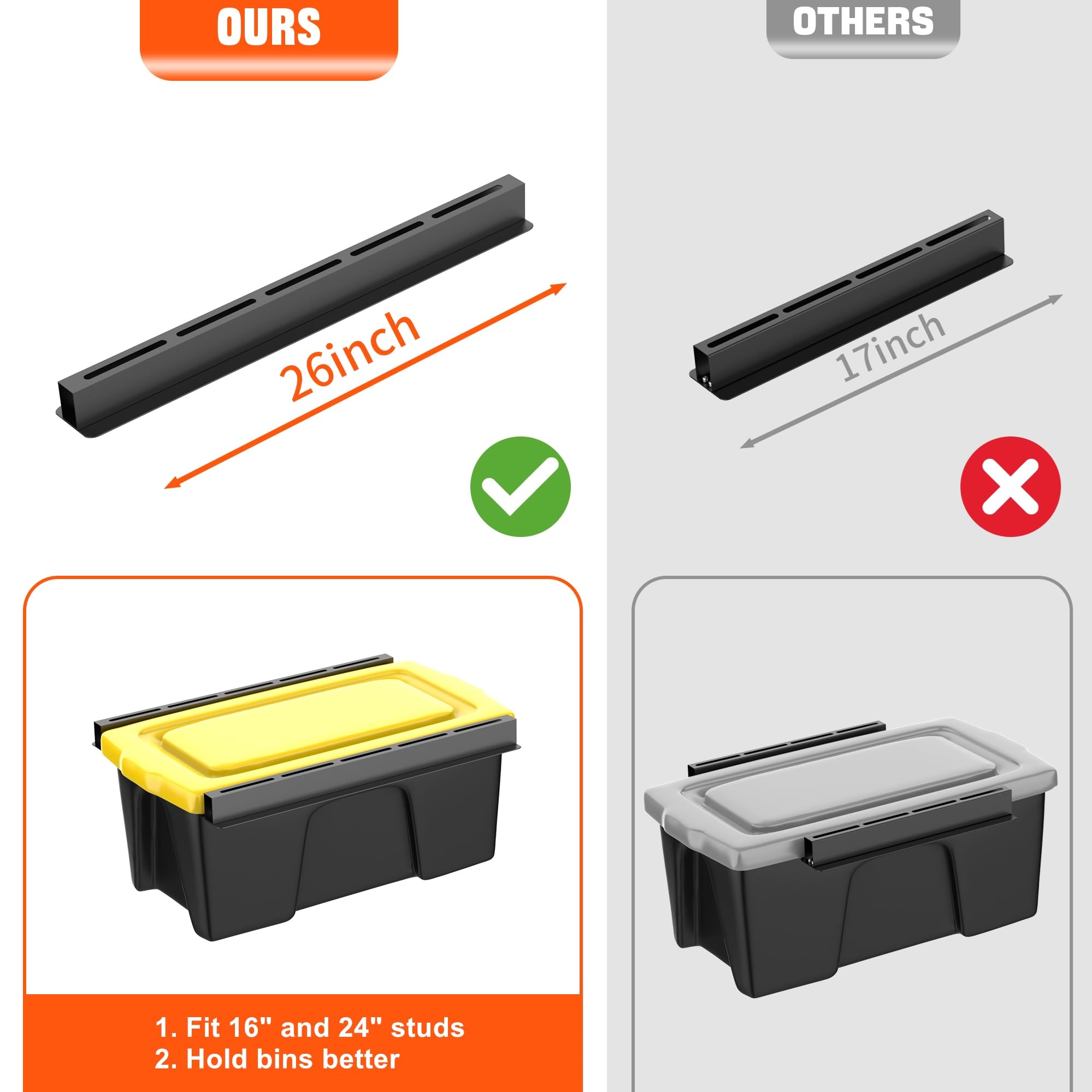 Snapklik.com : TORACK Garage Ceiling Bin Storage Rack, Overhead Tote ...