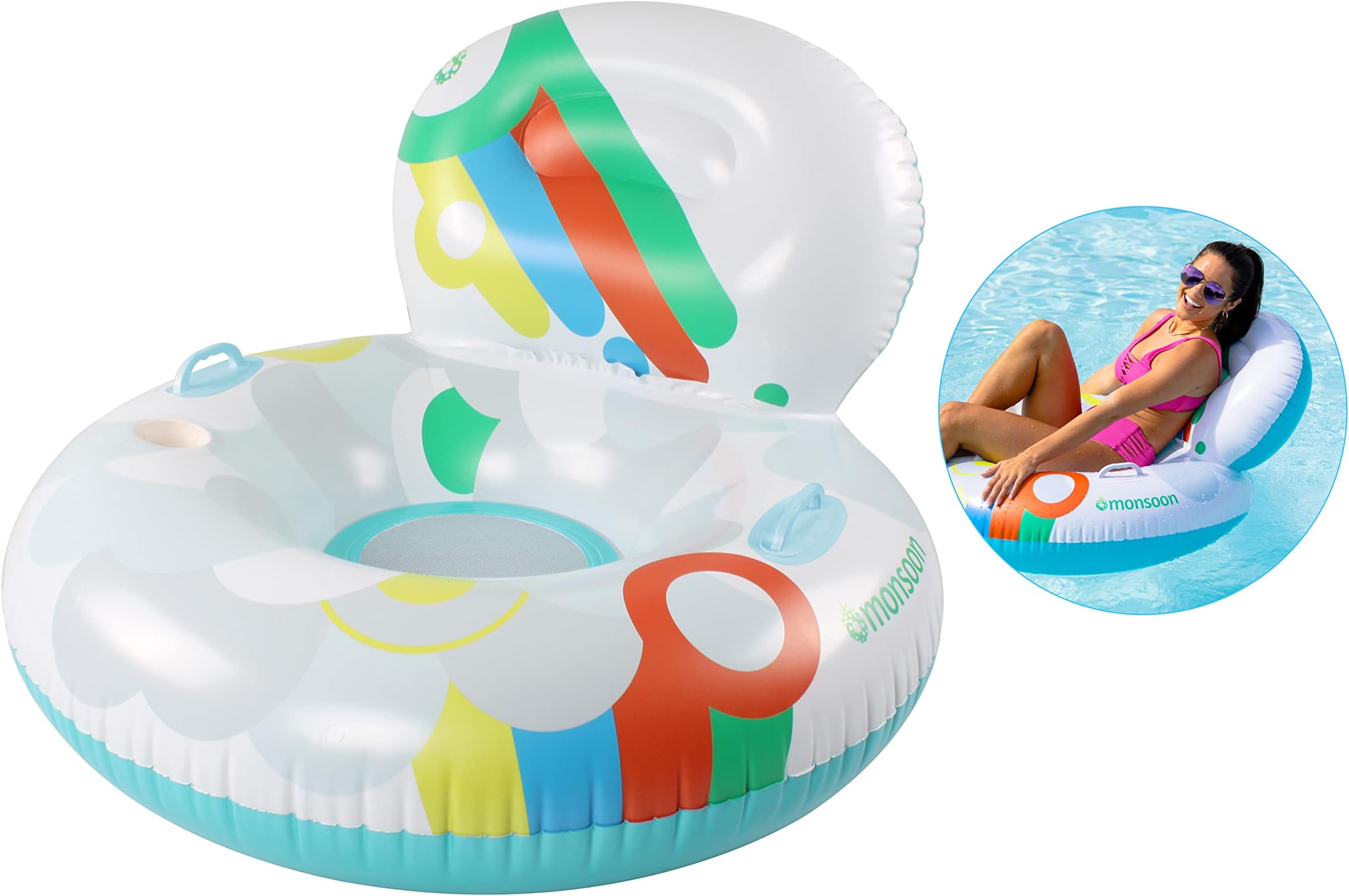 Amazon.com: Swimline Sturdy See-Thru Surf Rider Pool Float Colors May ...