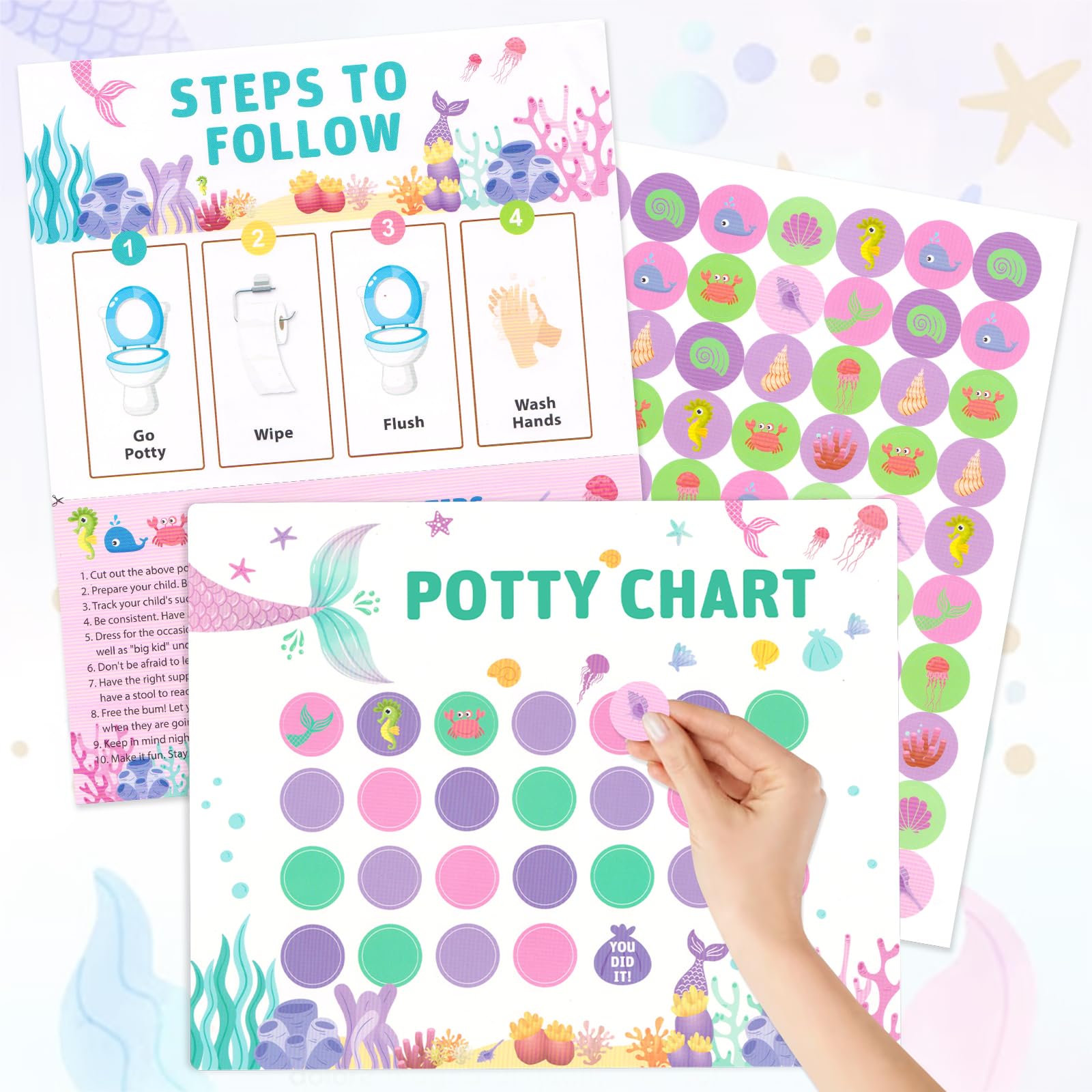 Snapklik.com : Threetols 10pcs Potty Training Stickers Chart