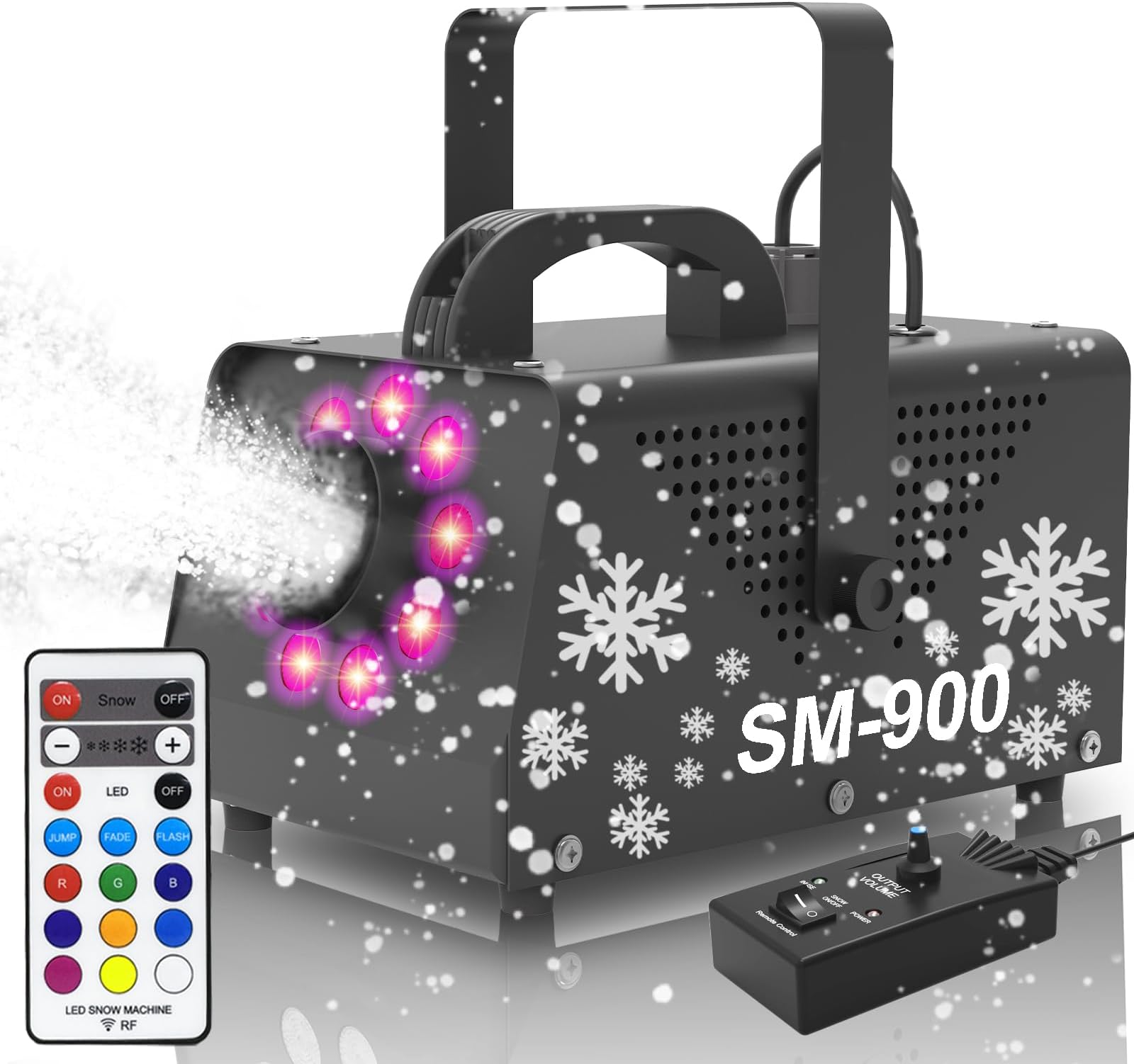 Amazon.com: TCFUNDY Snow Machine with 9 LED Lights, 600W Snow Making ...