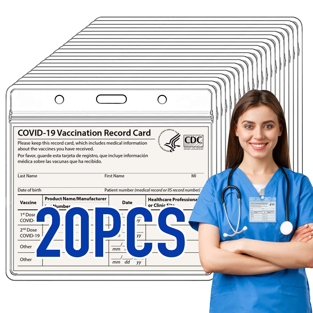 Buy 20 Pack Vaccine Card Sleeve 4 X 3(4.25 X 3.5) Inches, Transparent ...