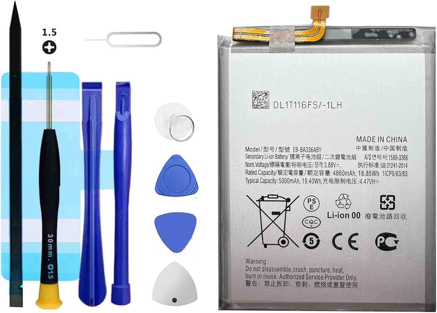 Amazon.com: Vvuilsty EB-BA336ABY Replacement Battery for Galaxy A53 5G ...
