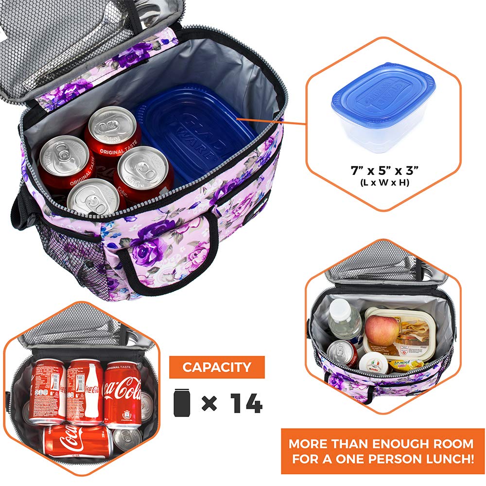 Snapklik.com : OPUX Insulated Lunch Bag For Men Women, Leakproof Floral ...