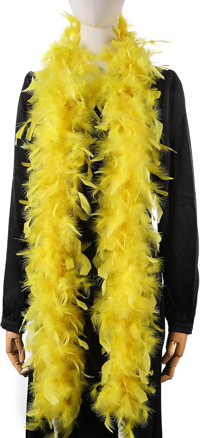 Amazon.com: Larryhot Yellow Feather Boa Feathers - 45g 2 Yards Boas for ...