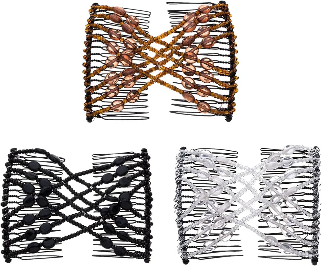 Amazon.com : 6 Pieces Magic EZ Combs, Hanhan Stretch Beaded Hair Combs ...