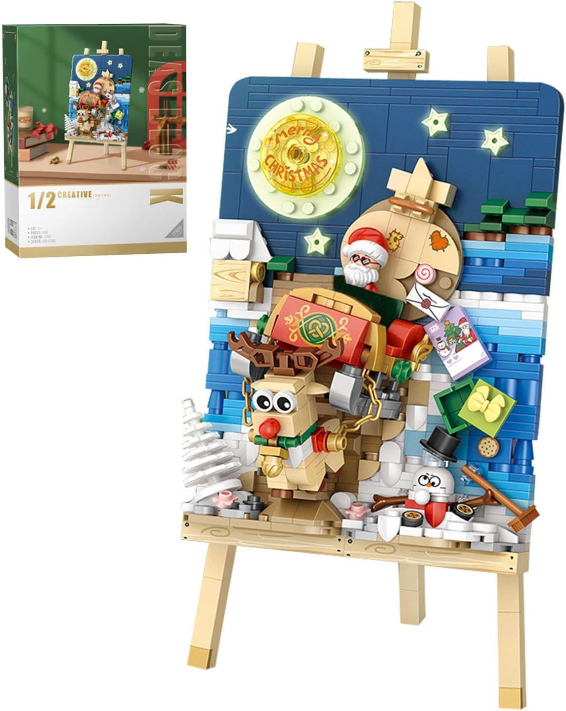 Amazon.com: Mini Building Sleigh Buggy 3D Painting Block Set, 646PCS ...