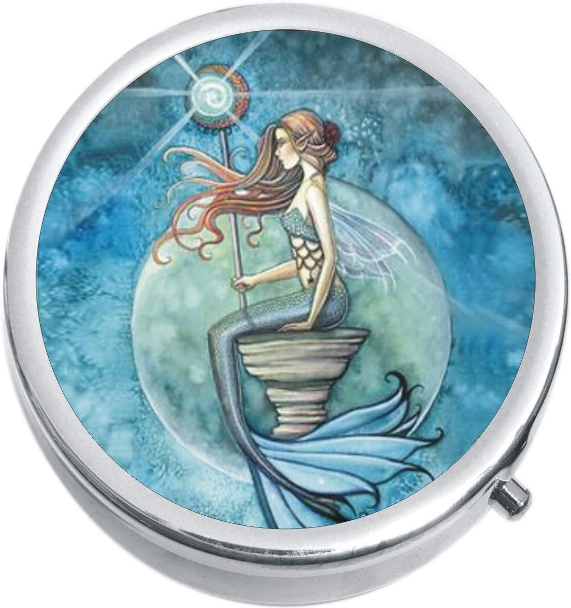 Amazon.com: NewCharms Mermaid Moon Medicine 3-Compartment Compact Pill ...