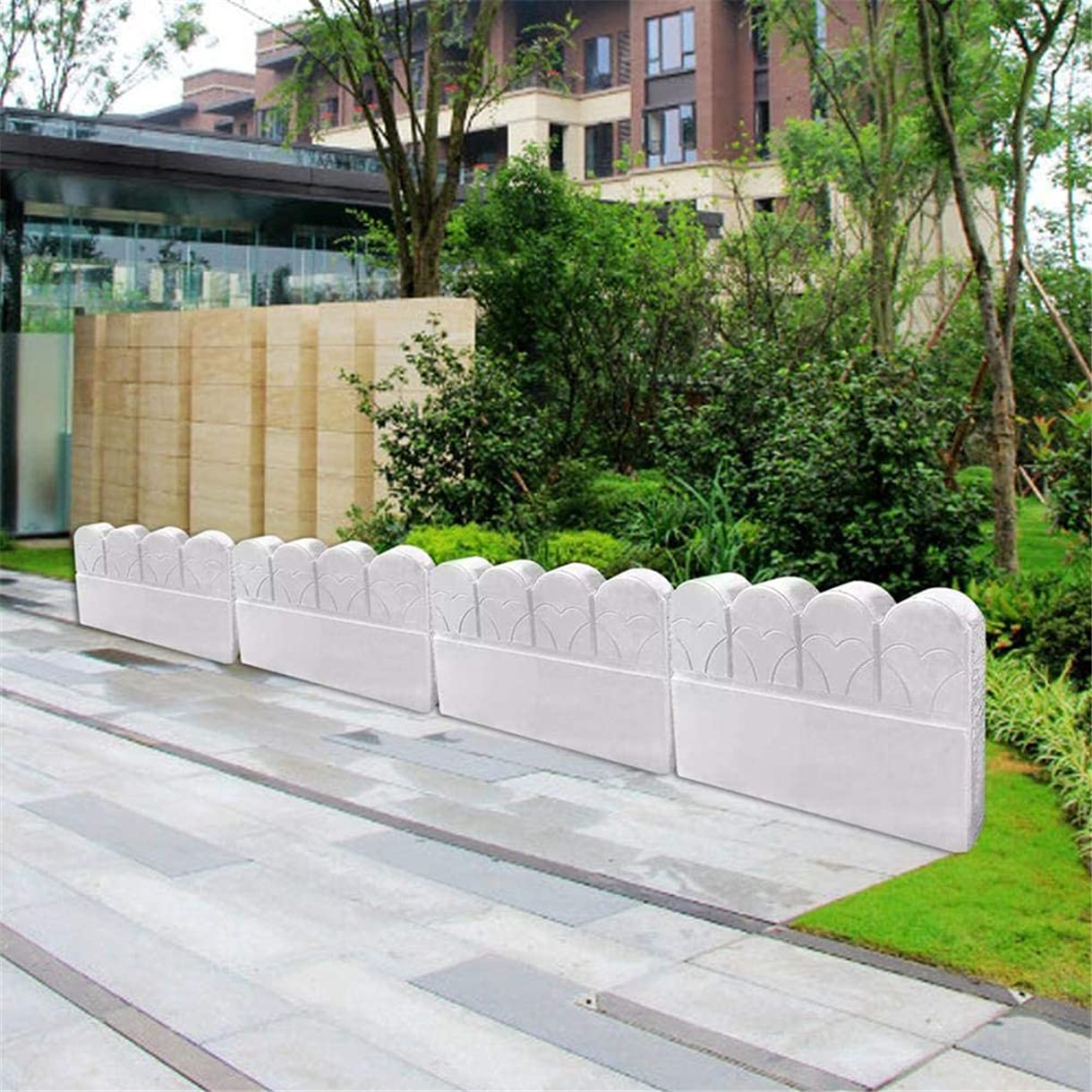 Diy Garden Edging Molds 23cm 10 Piece Grey Cobble Stone Effect Garden