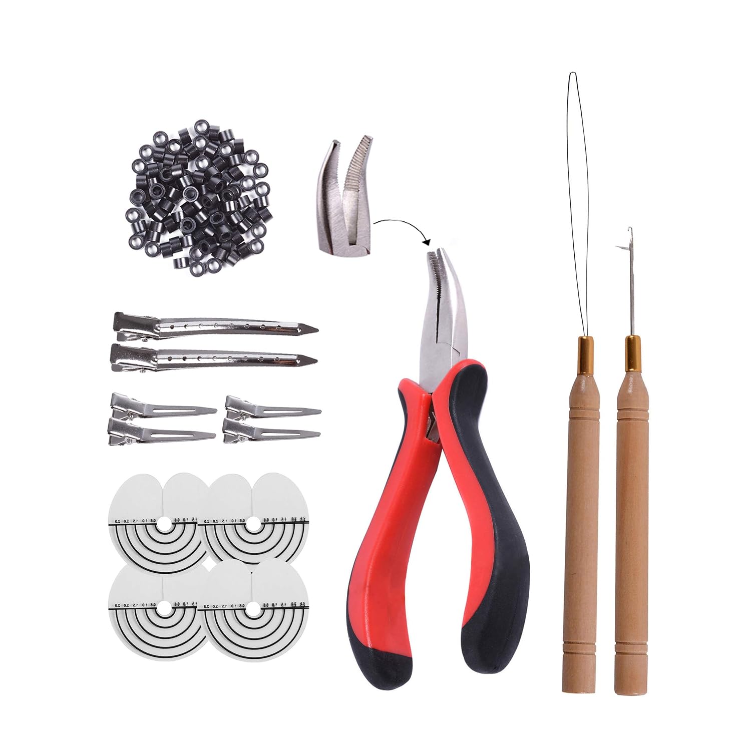 Amazon.com : 200pcs Micro Silicone Rings Hair Extensions Kit I-tip Hair ...