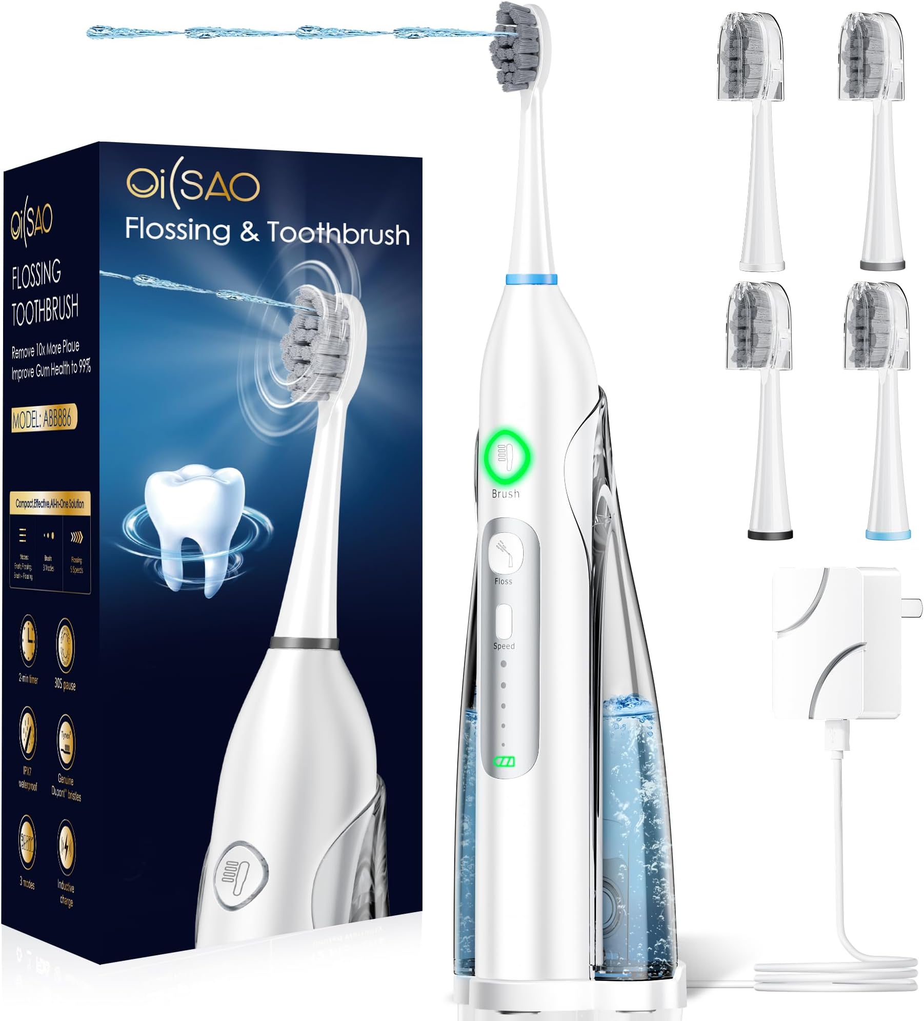 Amazon.com: OILSAO Electric Toothbrush with Water Flosser Combo - All ...