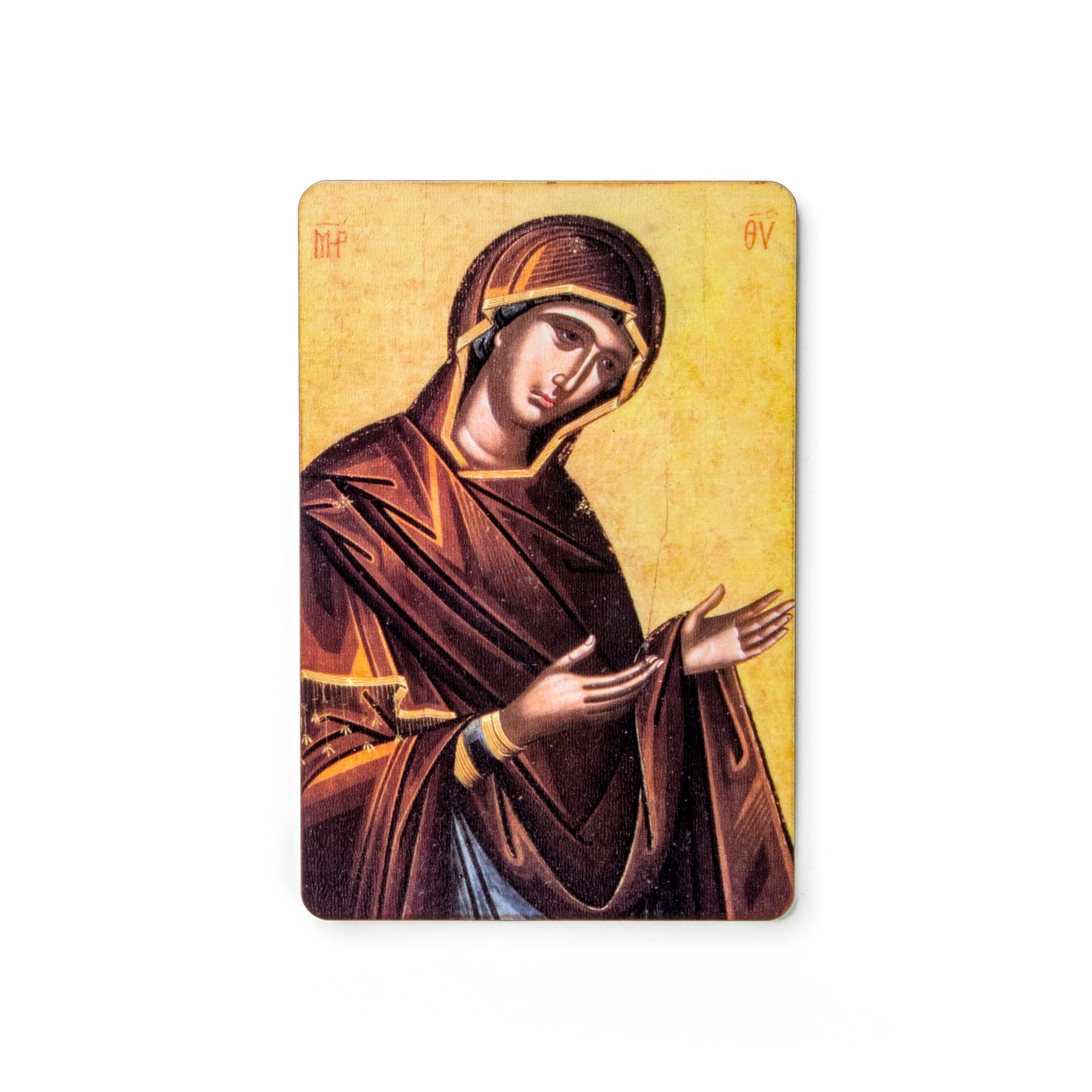 Amazon.com : Virgin Mary - Byzantine, Wooden Catholic Icon Magnet with ...