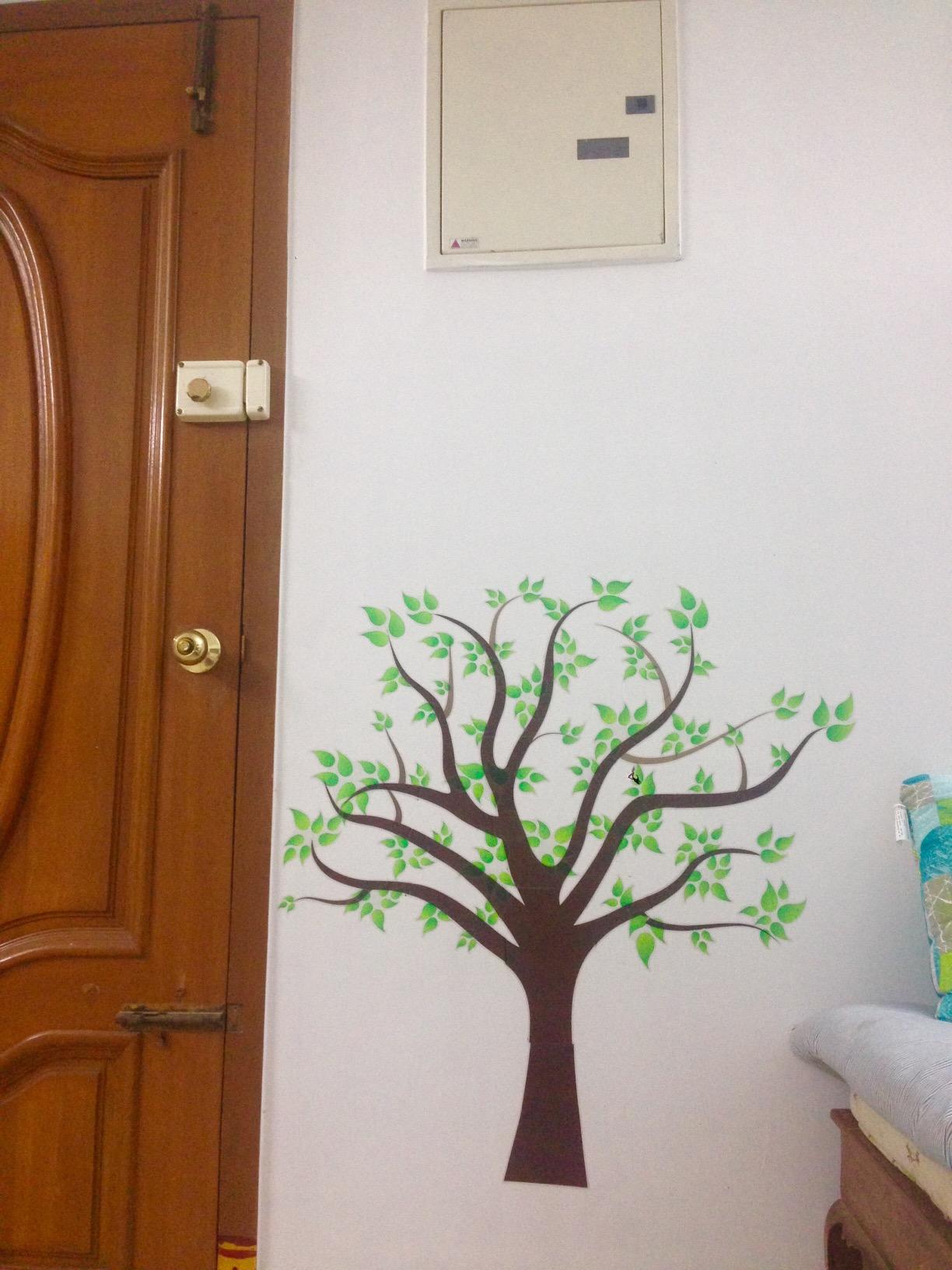 Wallstick 'Big Green Tree' Wall Sticker (Vinyl, 49 cm x 4 cm x 4 cm ...