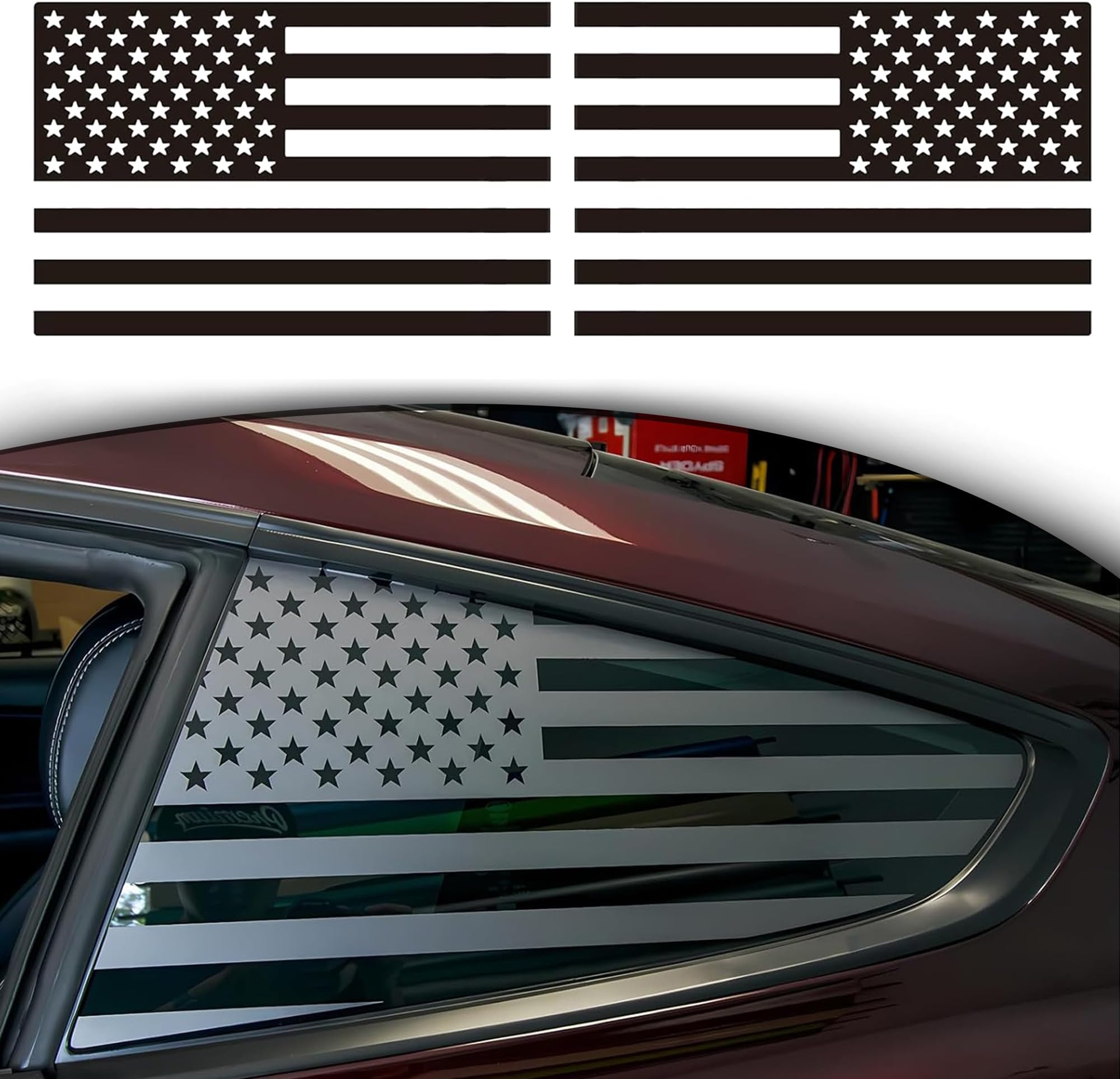 Amazon.com - 2PCS Rear Window Flag Decals for Car SUV Trucks, Universal ...