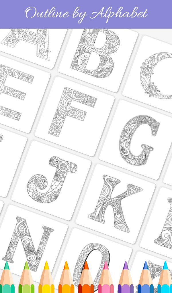 Alphabet Coloring Pages: Adults and Kids - App on Amazon Appstore