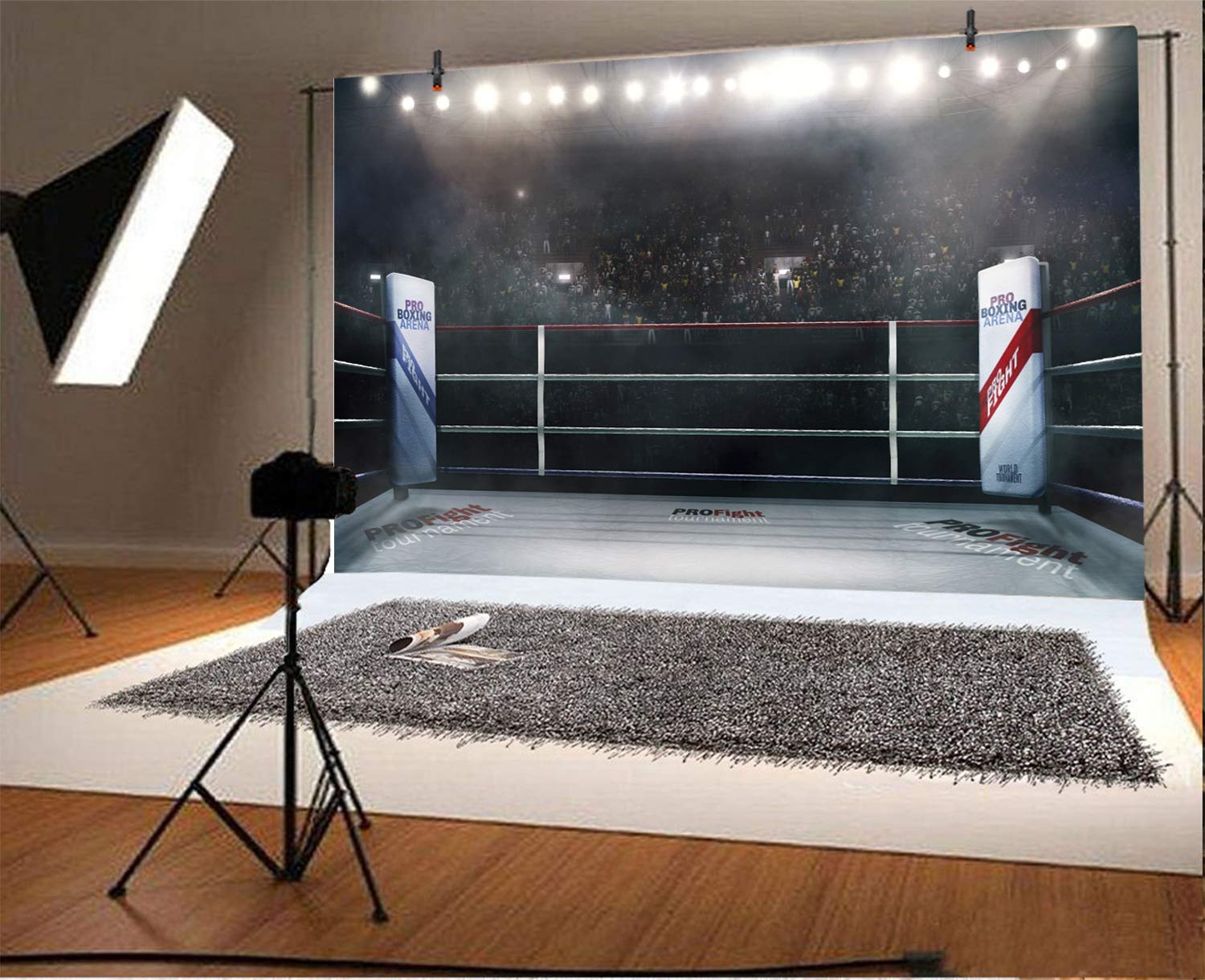LFEEY 10x7ft Boxing Ring Backdrops for Photography Stadium Cheer ...