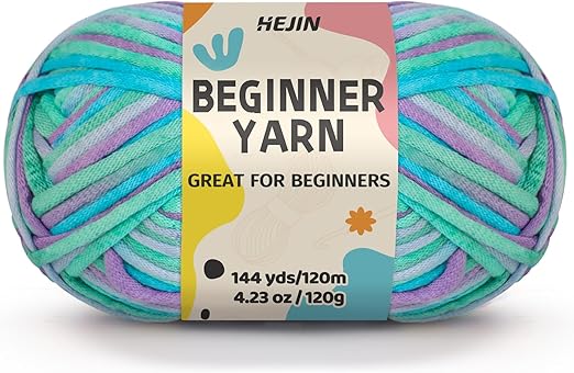 Amazon.com: 120g Ice Color Yarn for Crocheting and Knitting; Rainbow ...